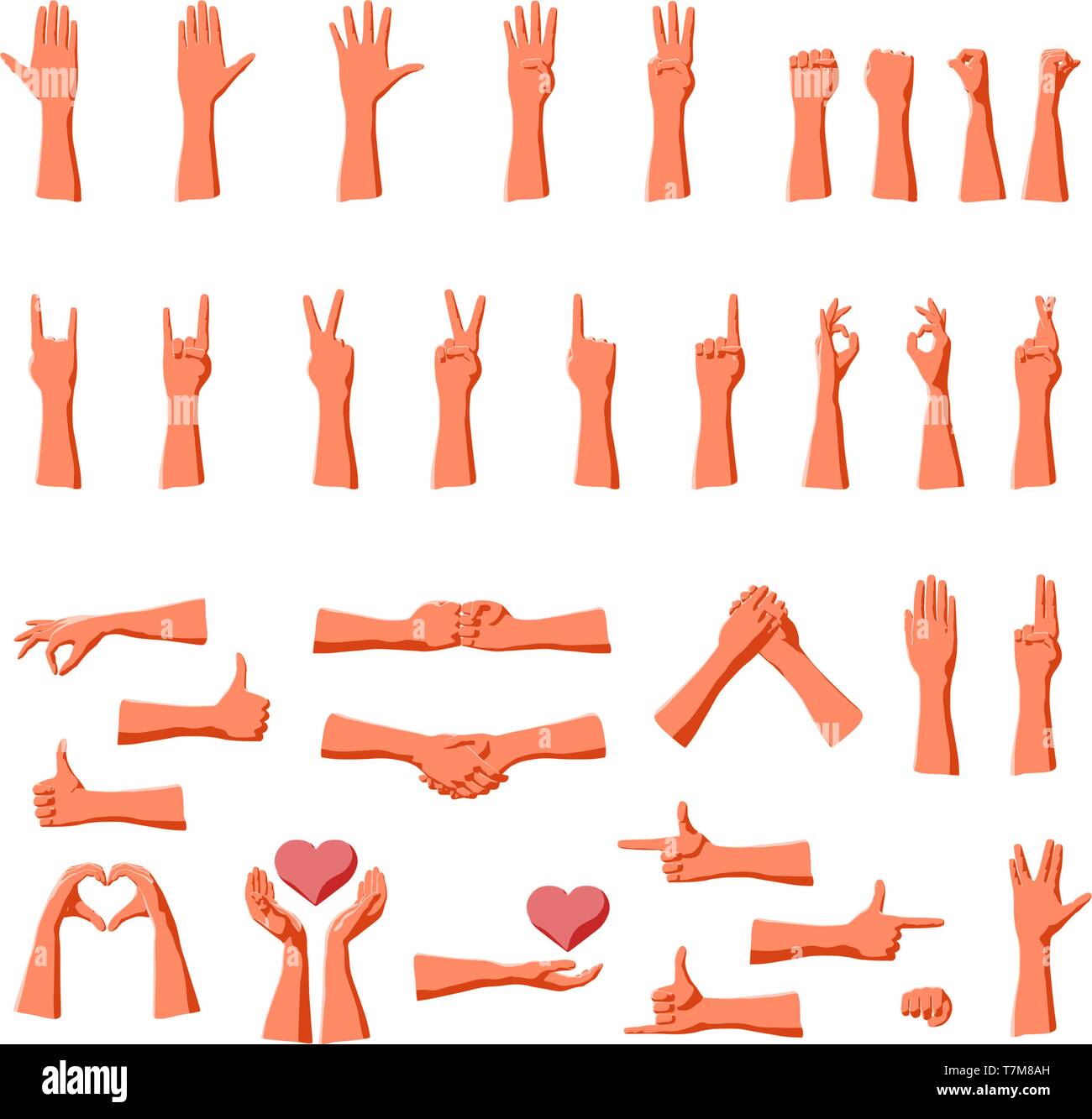 Hand gestures collection for abstract expression of love emotions and ...