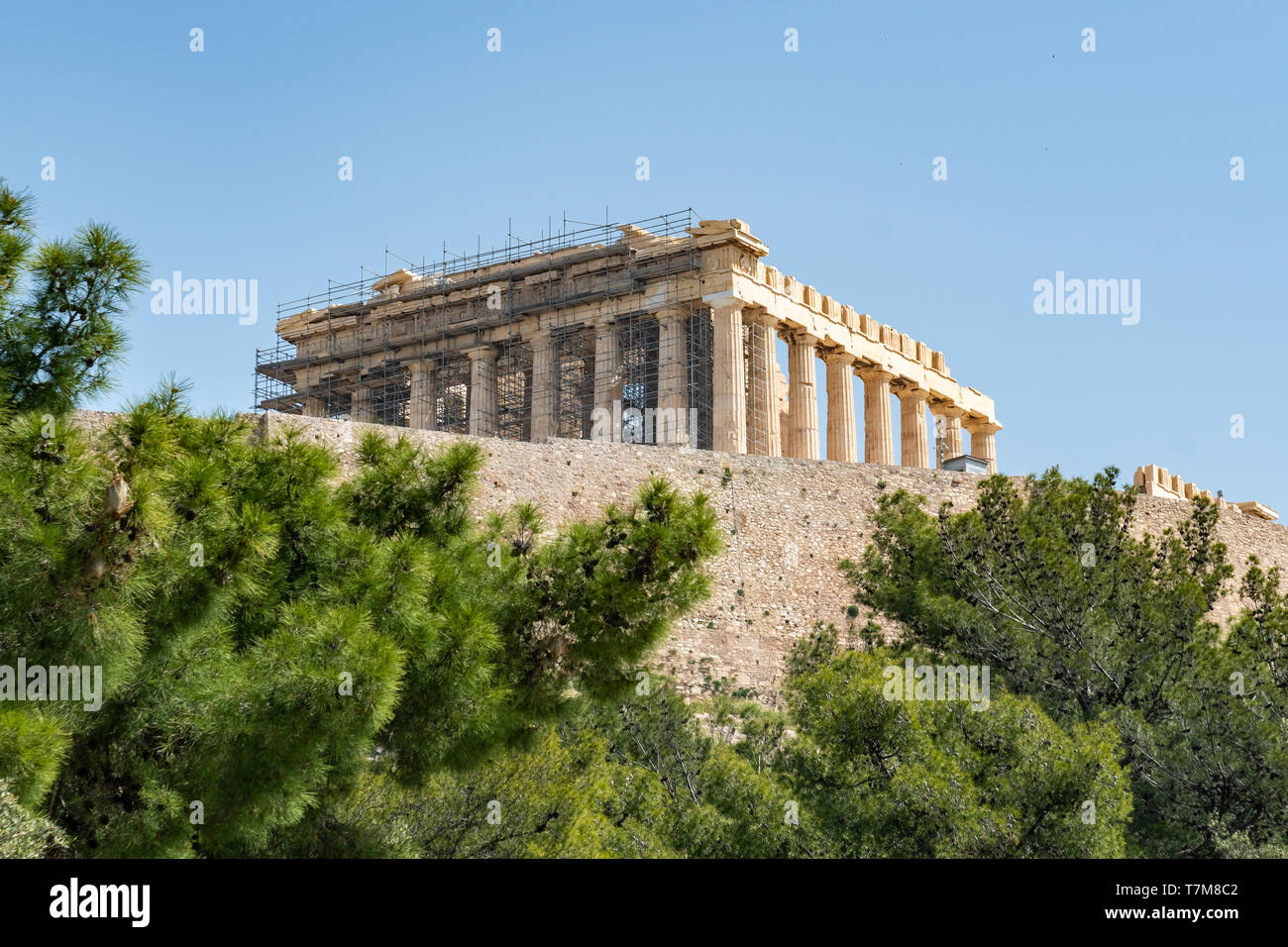 Parthenon temple in Acropolis at Athens, center on Athens, Greece Stock ...
