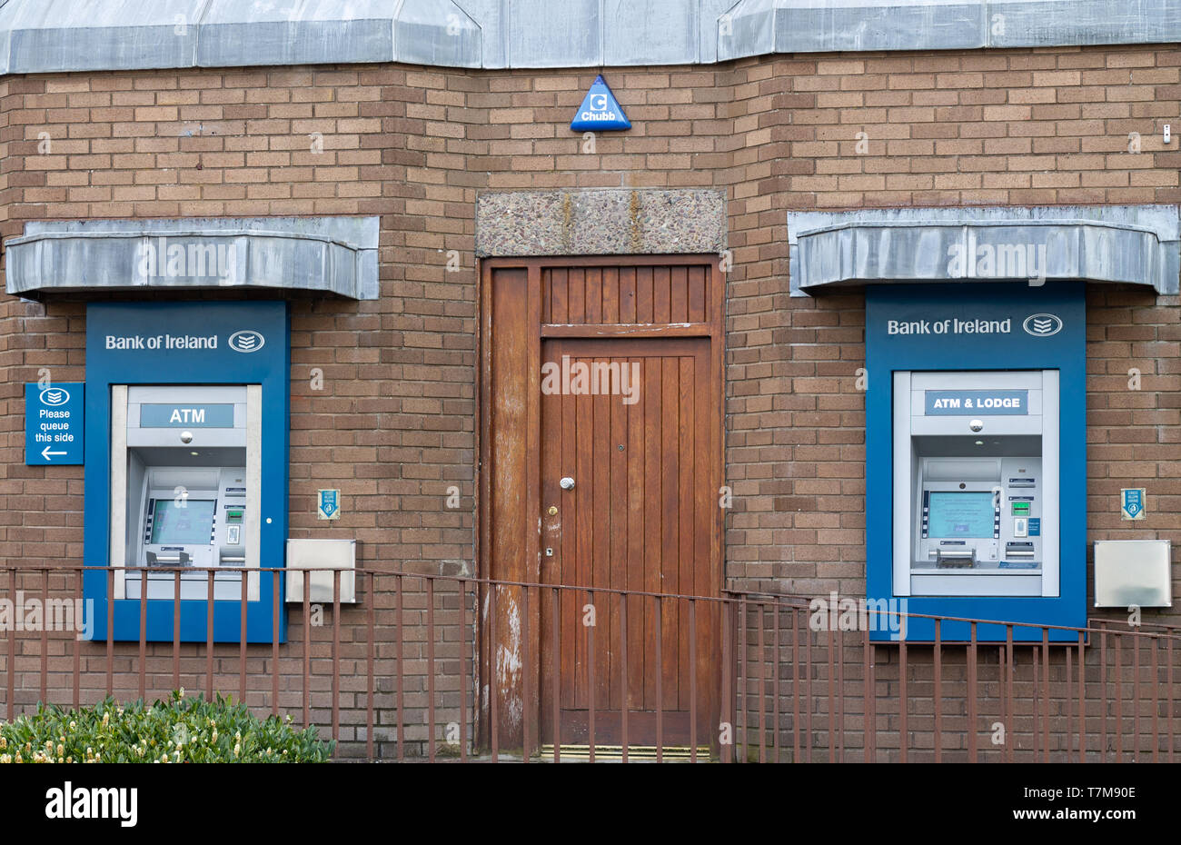 2 Bank of Ireland ATM's on a bank wall Stock Photo - Alamy