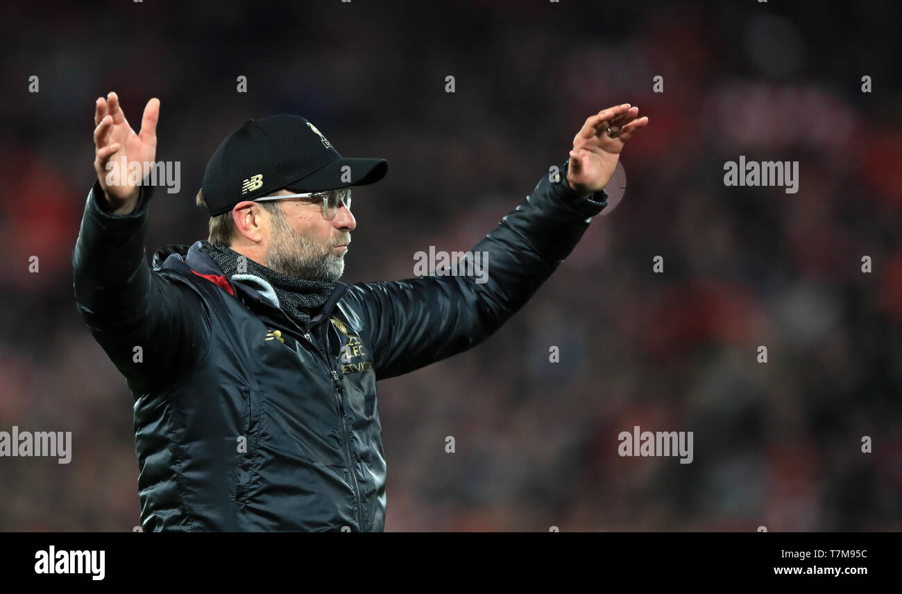 Liverpool manager Jurgen Klopp celebrates after the UEFA Champions ...