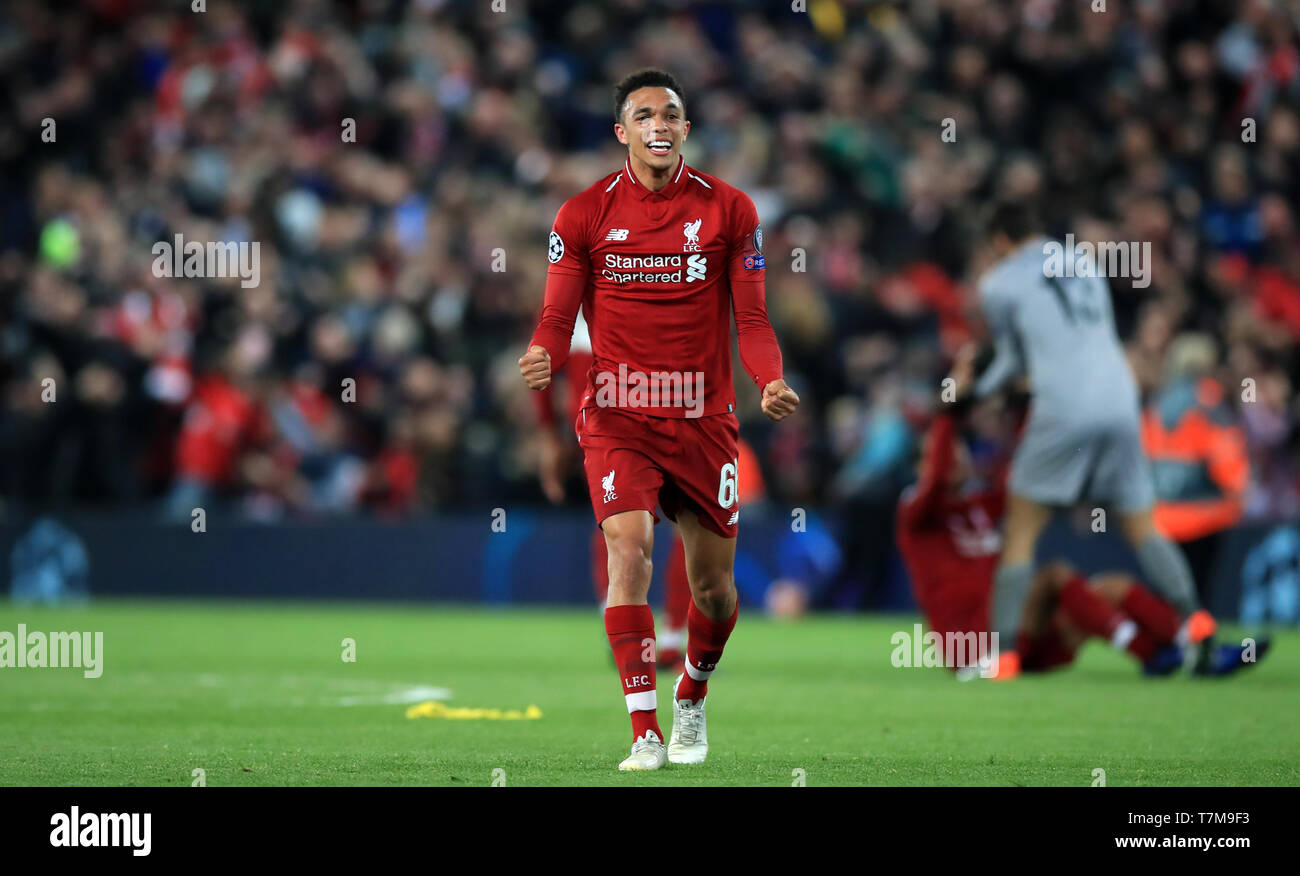 Liverpool's Trent Alexander-Arnold celebrates after the UEFA Champions ...
