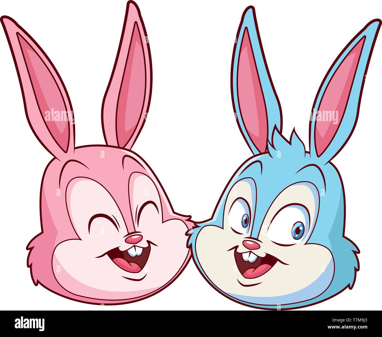 Cute easter bunny happy friends portrait Stock Vector Image & Art - Alamy