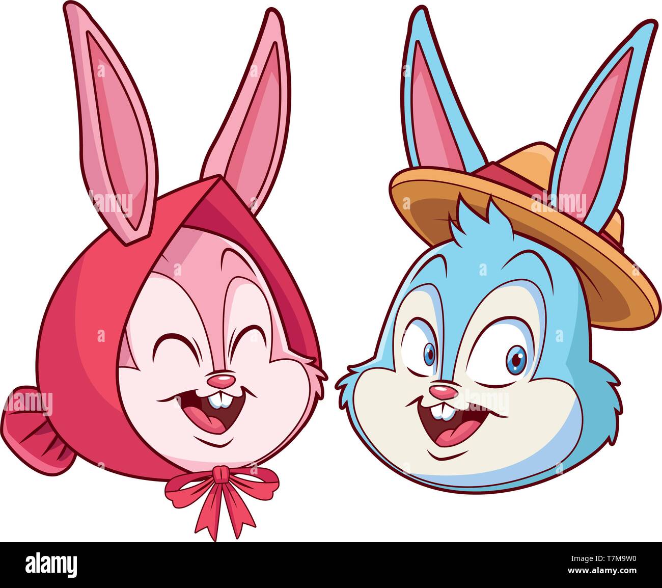 Cute easter bunny happy friends portrait Stock Vector Image & Art - Alamy