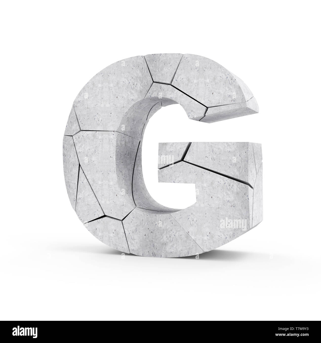 Broken Concrete Alphabet isolated on white background (Letter G Stock ...