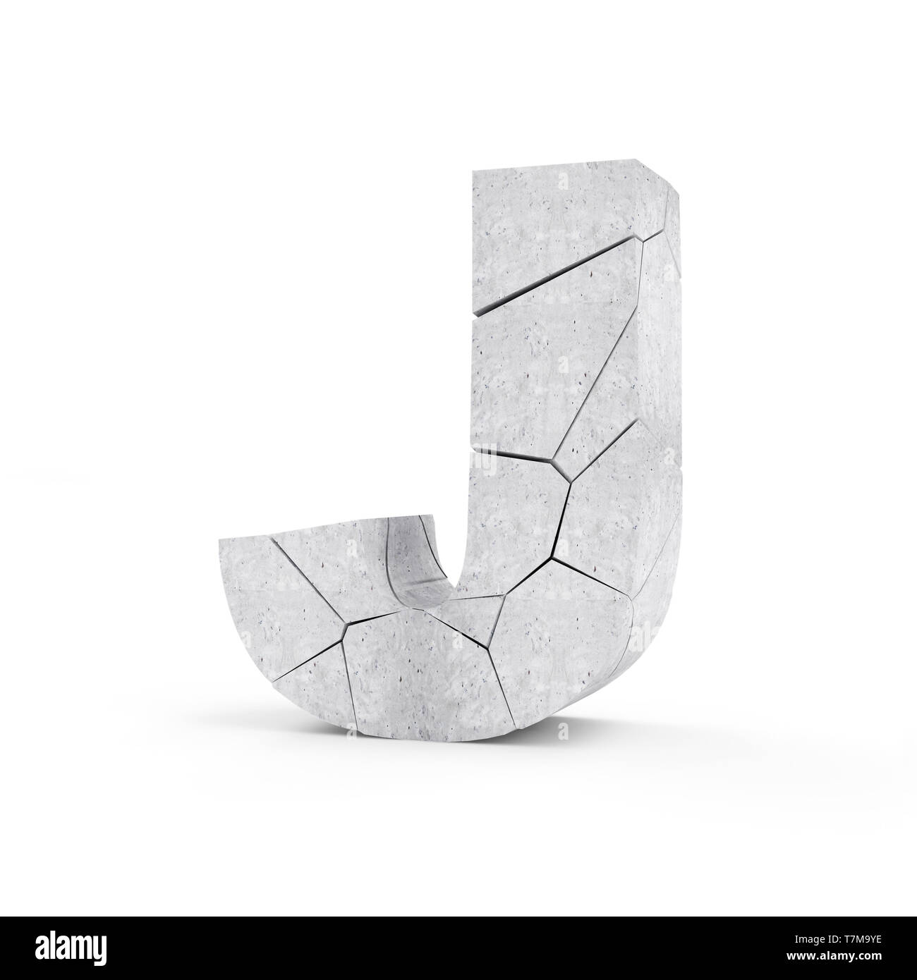 Broken Concrete Alphabet isolated on white background (Letter J Stock ...