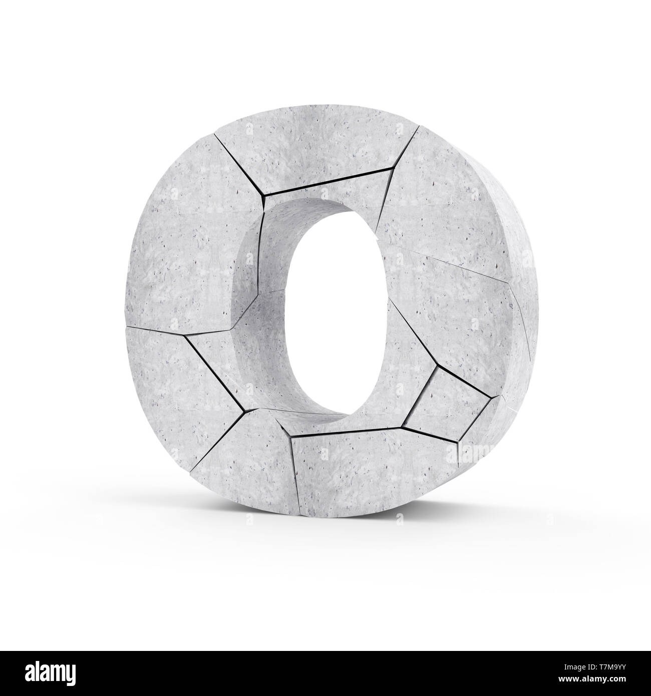 Broken Concrete Alphabet isolated on white background (Letter O Stock ...