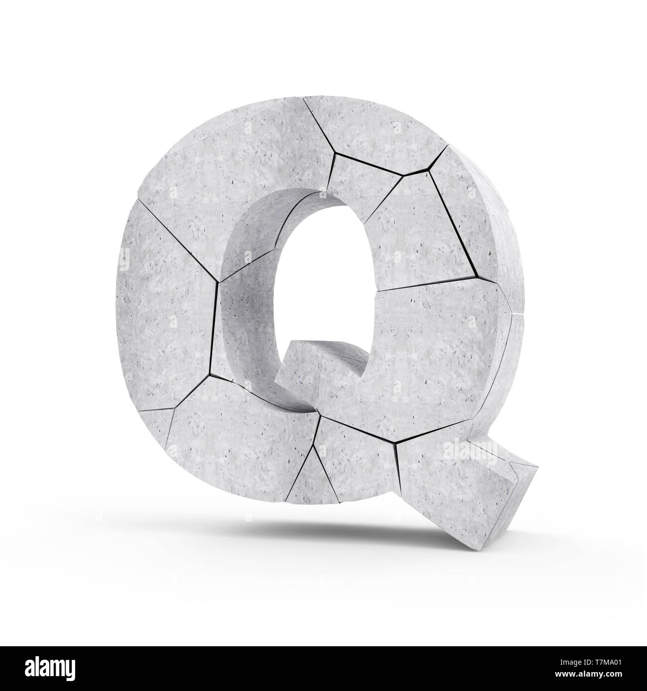 Broken Concrete Alphabet isolated on white background (Letter Q Stock ...
