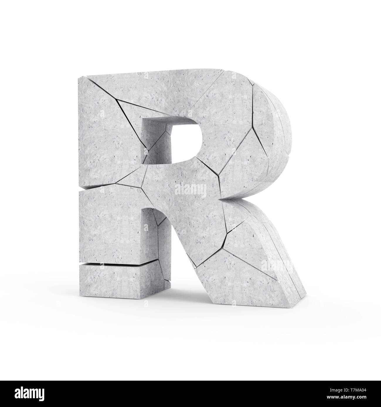 Broken Concrete Alphabet isolated on white background (Letter R Stock ...