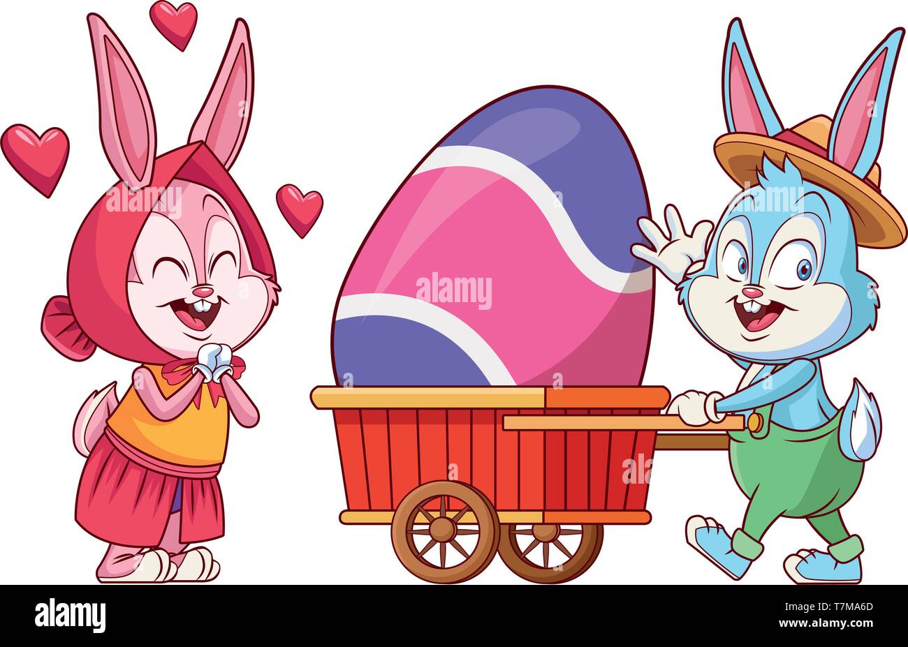 Cute easter bunny happy friends Stock Vector Image & Art - Alamy