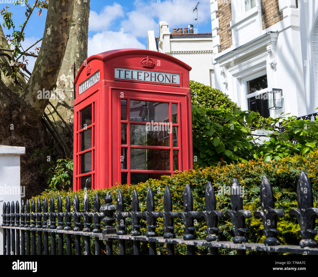 An iconic red telephone box in London, UK Stock Photo - Alamy
