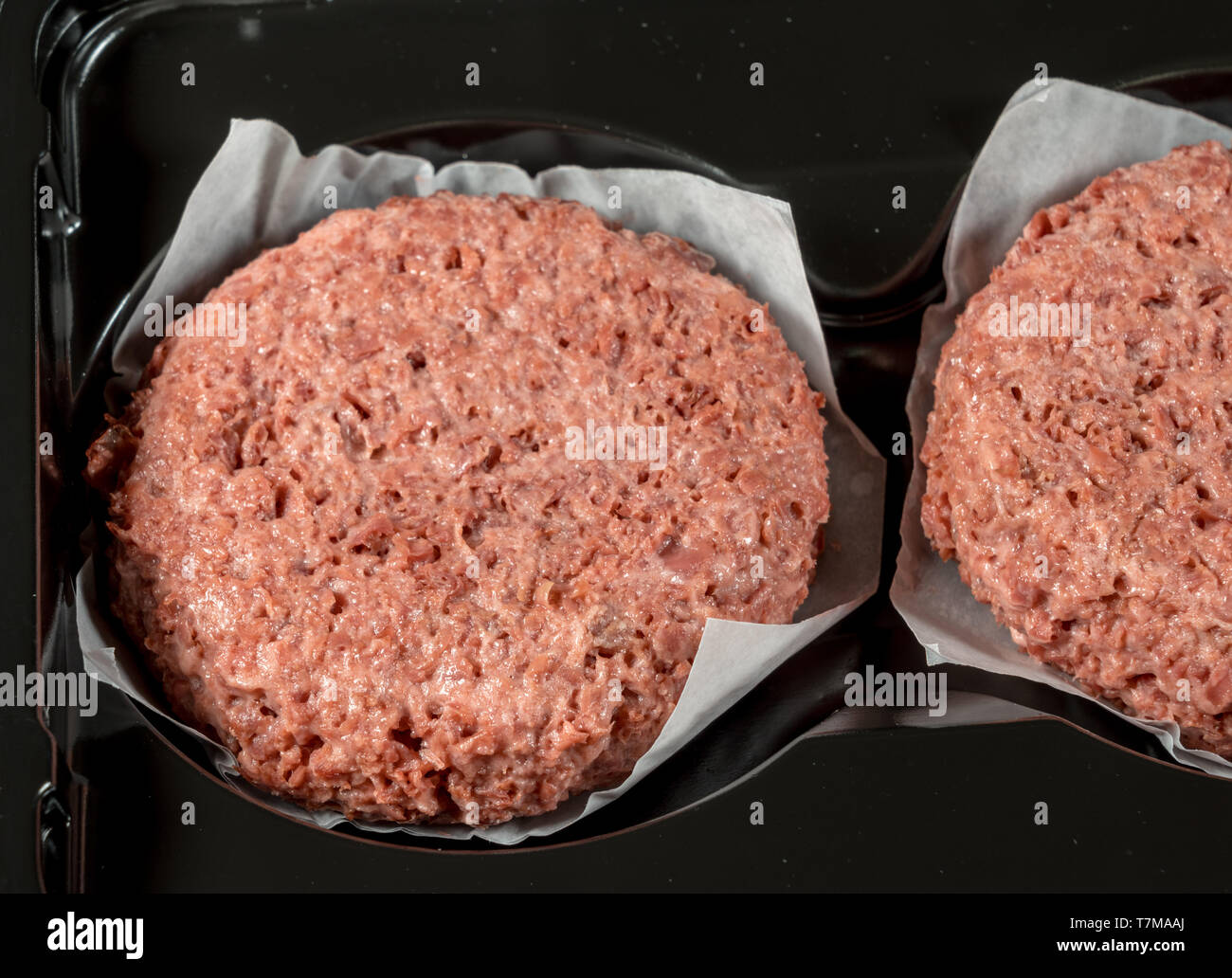 Close up of plant based burger patties before cooking Stock Photo - Alamy