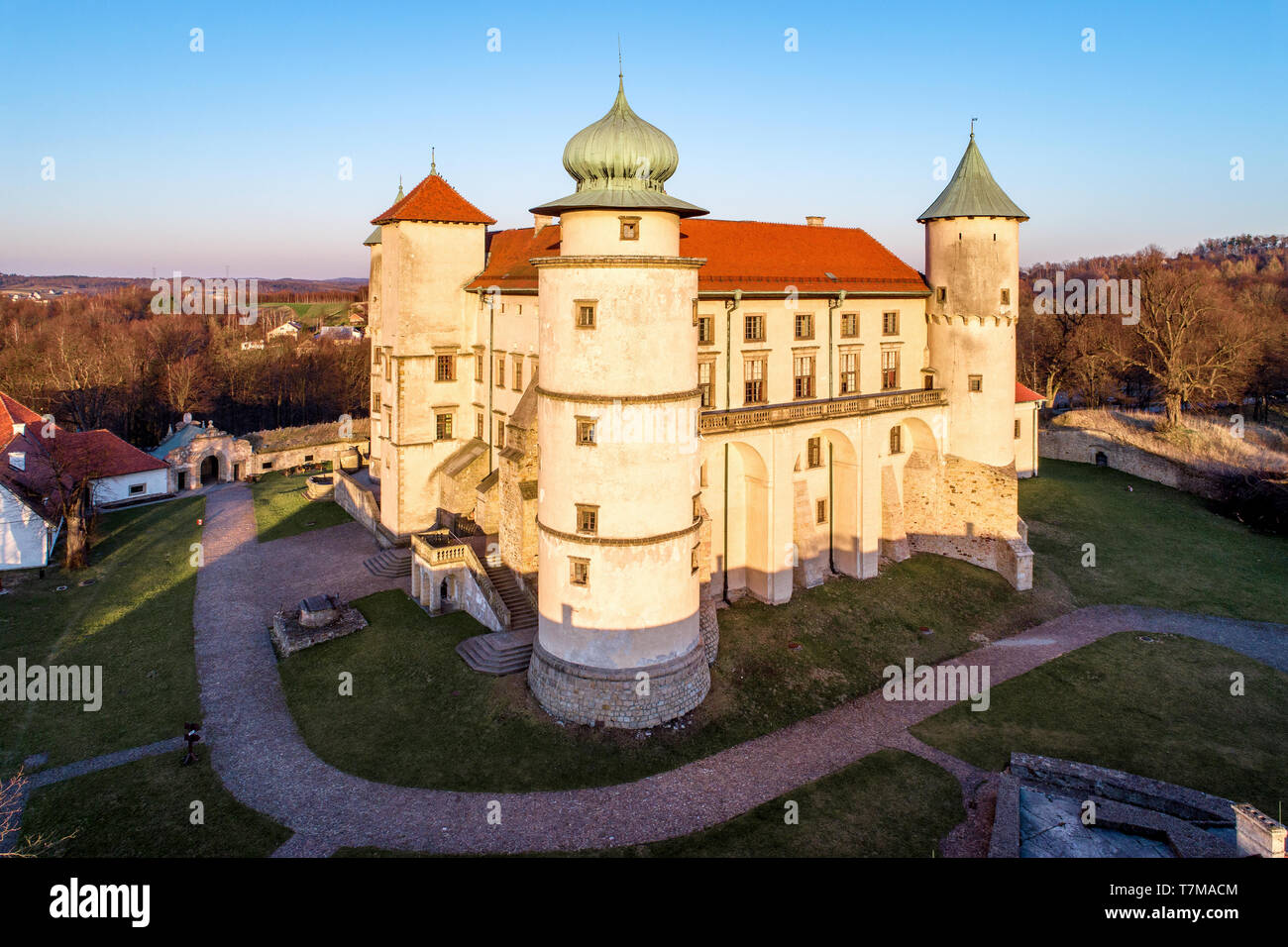 Poland. Renaissance, partly Baroque Castle on the hill in Nowy Wiśnicz ...