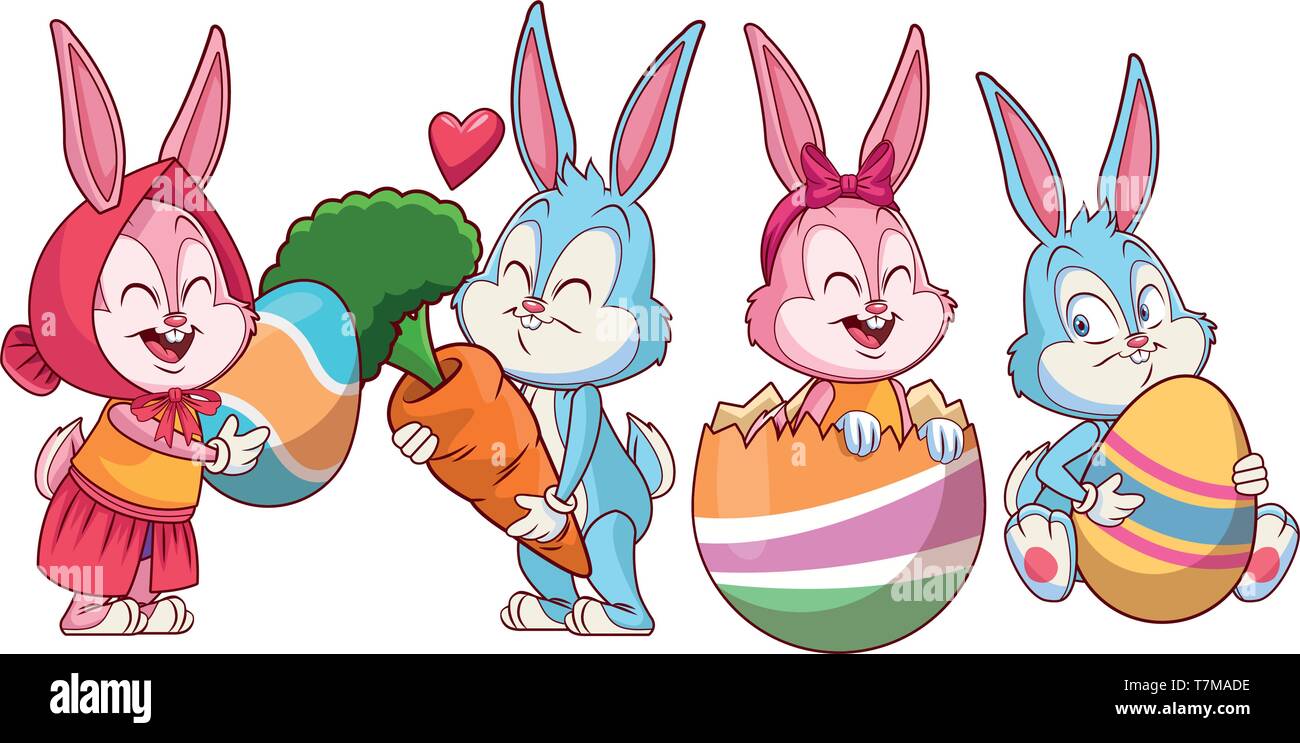 Cute easter bunny celebration Stock Vector Image & Art - Alamy