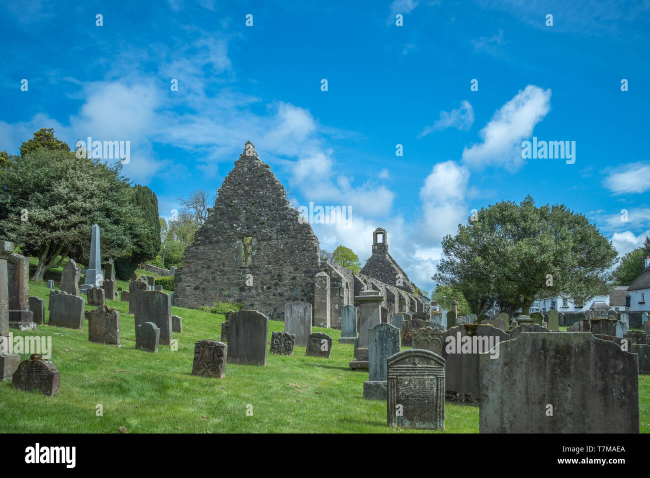 The old Kirk Yard and Old Kirk ruins, the burial place of many of ...