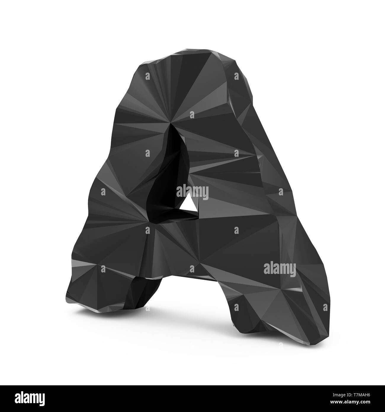 Abstract Black Fractal Geometric, Polygonal or Lowpoly Style Letters ...