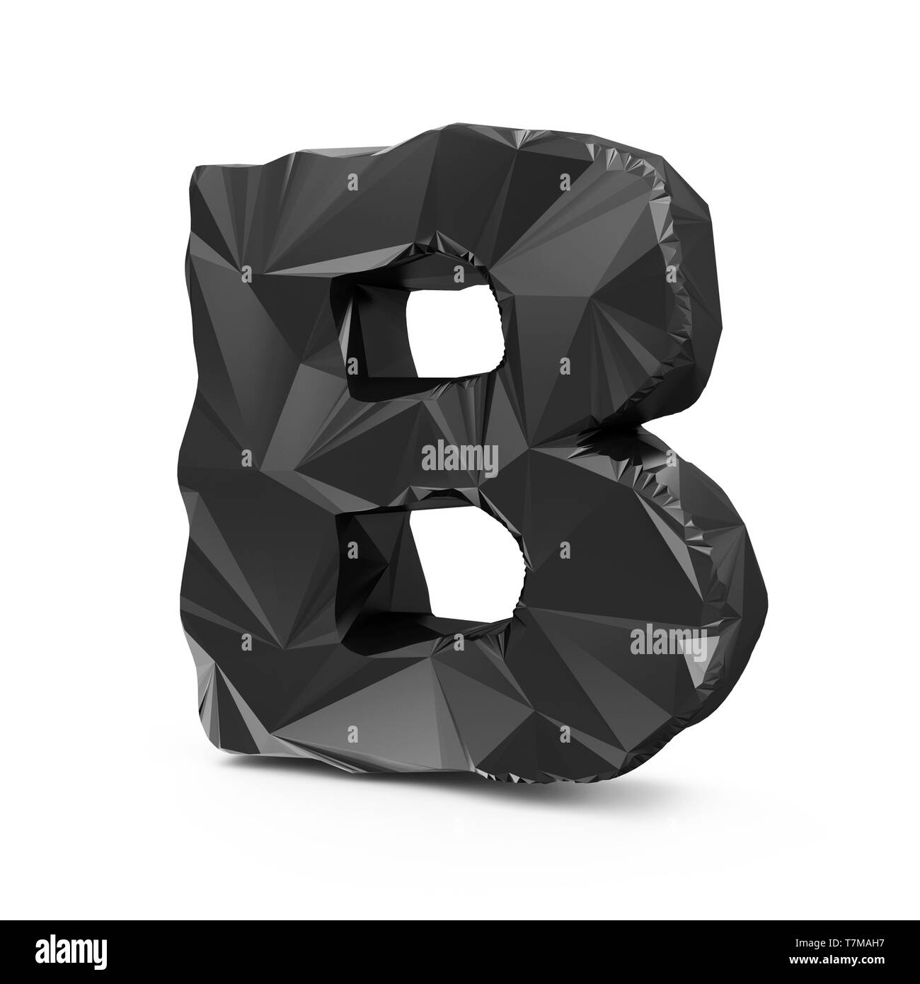 Abstract Black Fractal Geometric, Polygonal or Lowpoly Style Letters ...