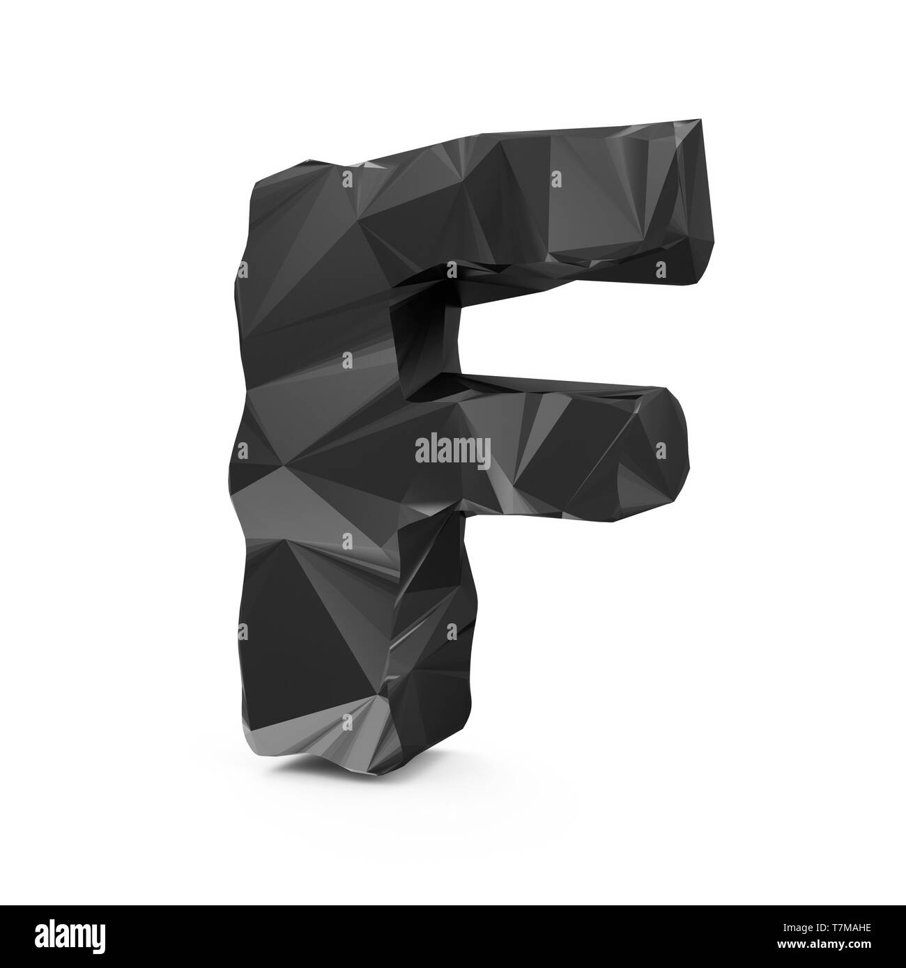 Abstract Black Fractal Geometric, Polygonal or Lowpoly Style Letters ...