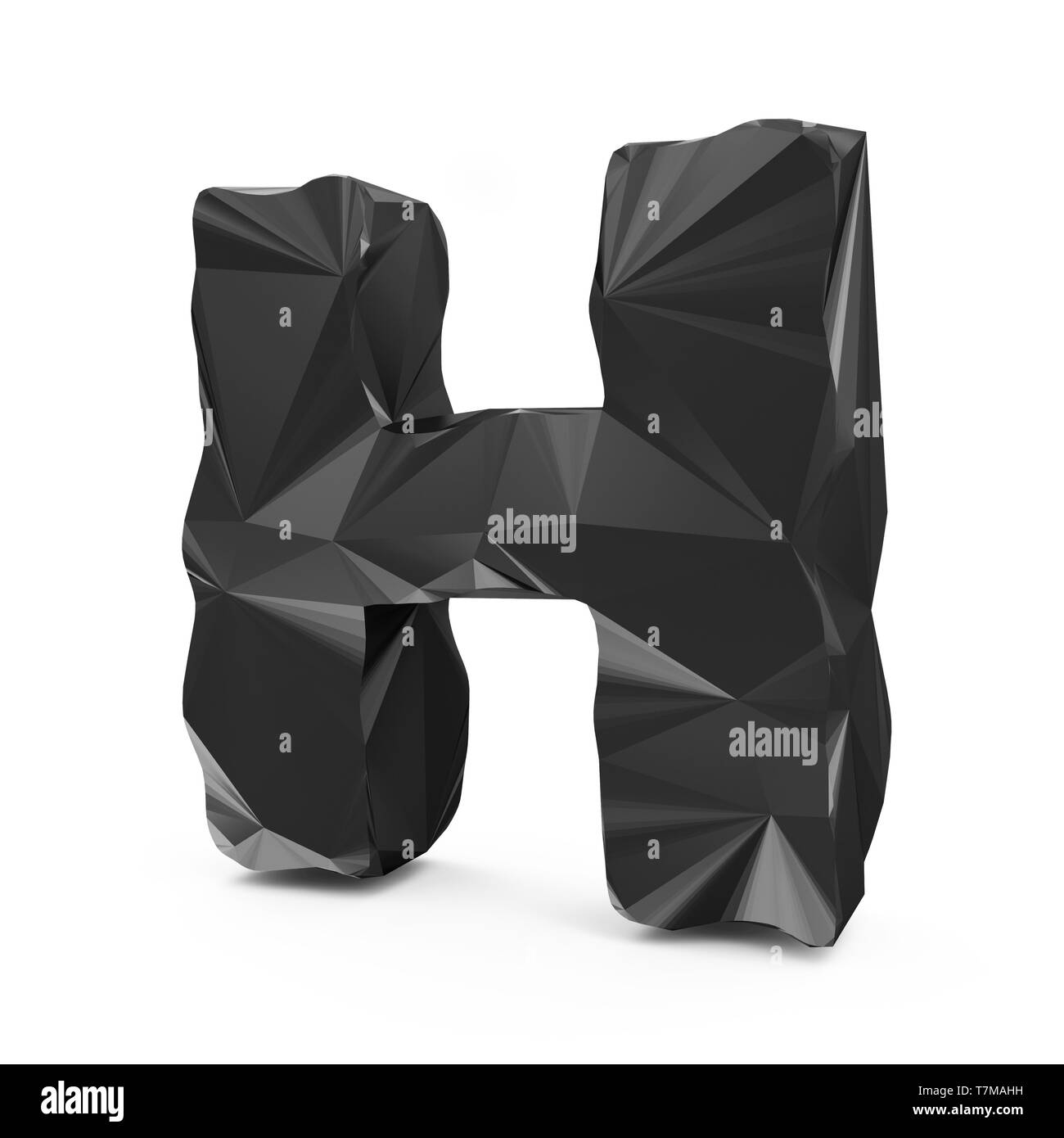 Abstract Black Fractal Geometric, Polygonal or Lowpoly Style Letters ...