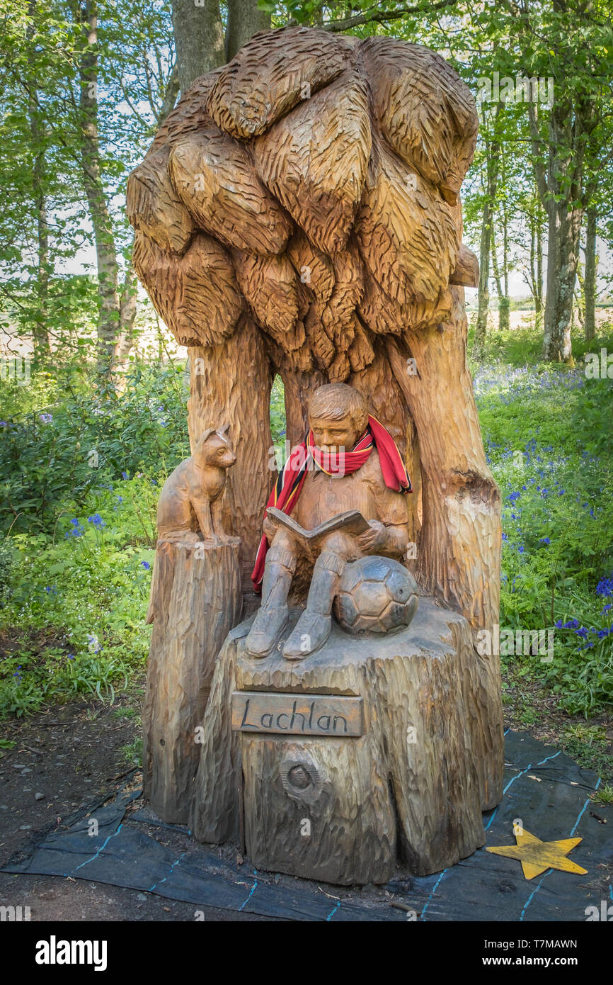 Troon, Scotland, UK - May 04, 2019: Lachlan Carving at Fullerton park ...