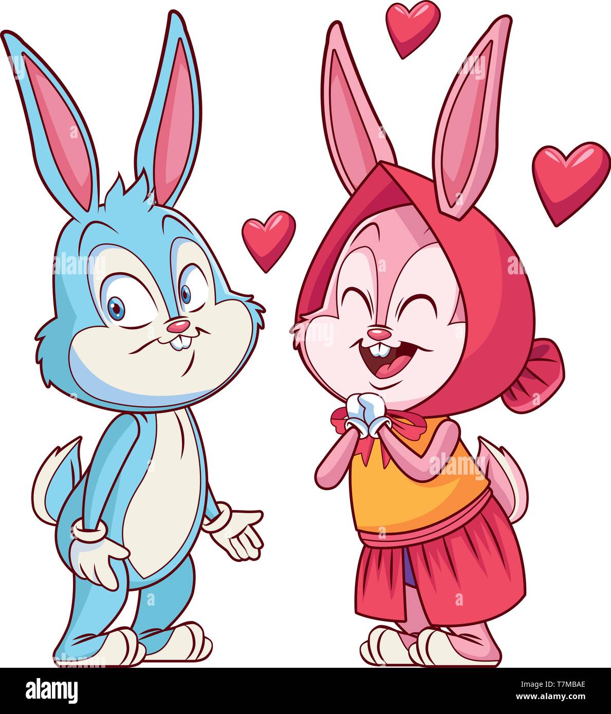 Cute easter bunny happy friends Stock Vector Image & Art - Alamy