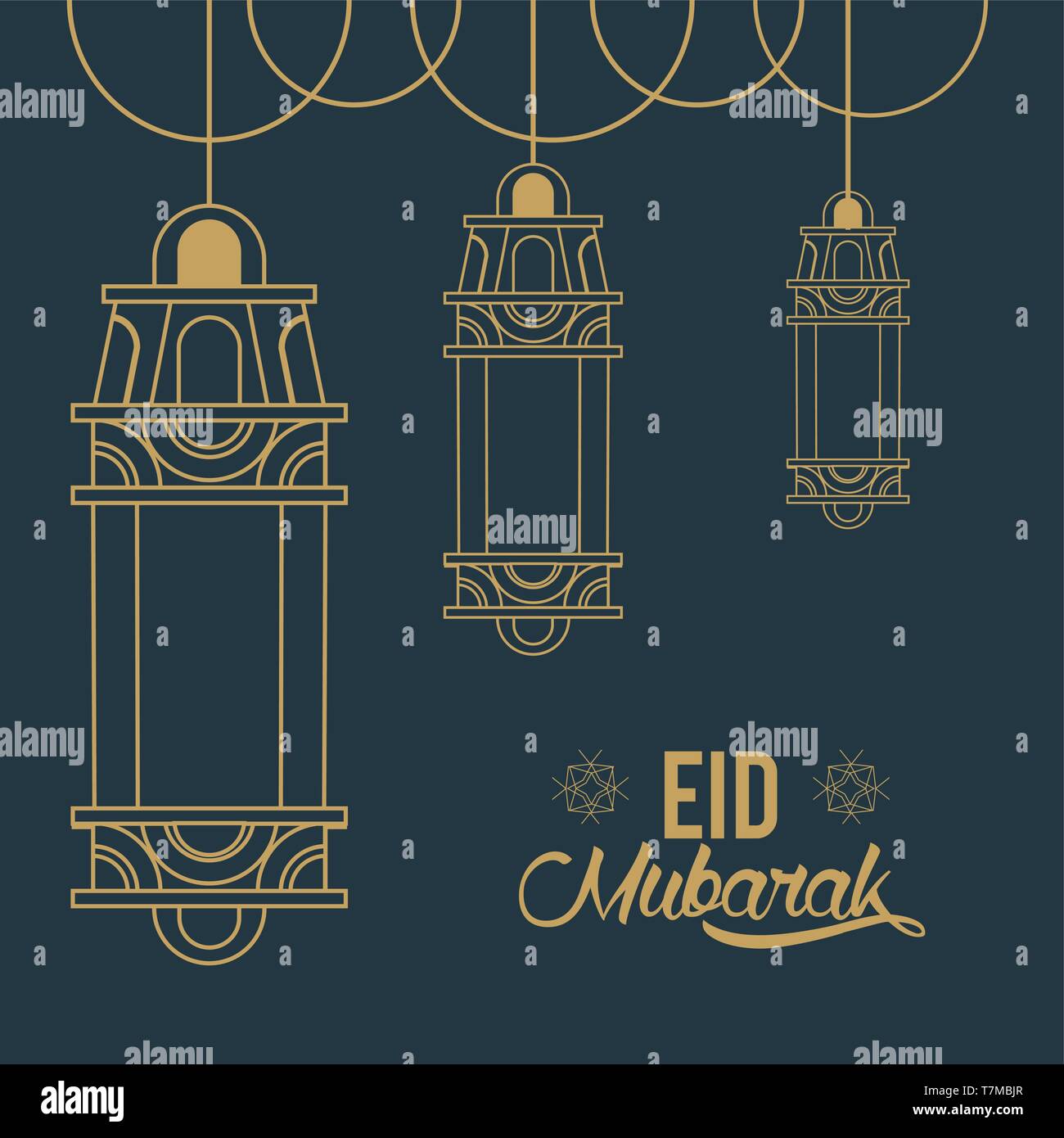 eid mubarak design with islamic lamps Stock Vector Image & Art - Alamy