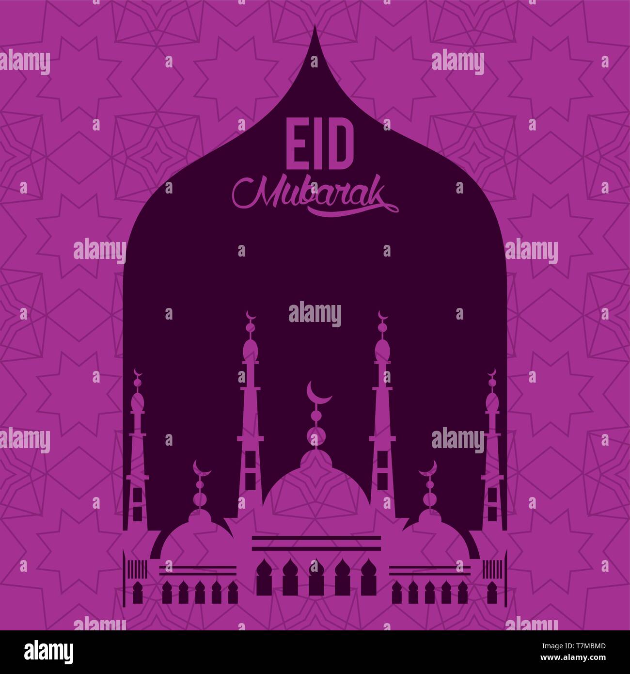 eid mubarak design with mosque silhouette Stock Vector Image & Art - Alamy
