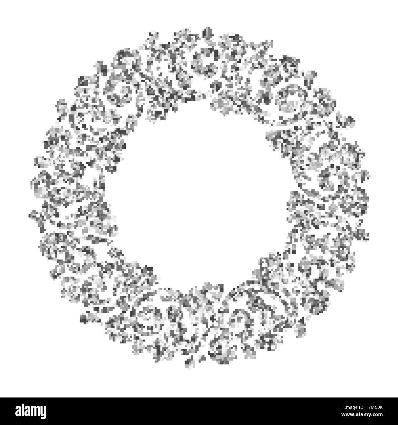 Glitter round frame Black and White Stock Photos & Images - Alamy