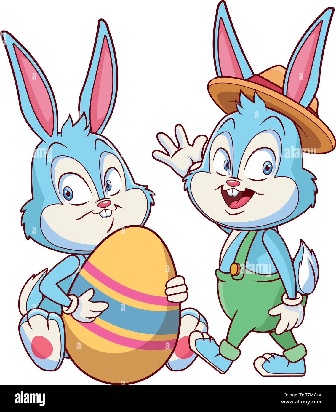 Cute easter bunny happy friends Stock Vector Image & Art - Alamy