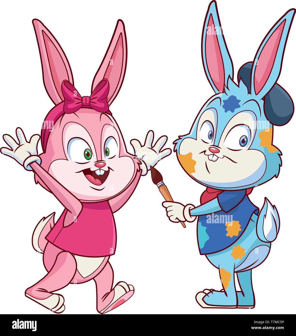 Cute easter bunny happy friends Stock Vector Image & Art - Alamy