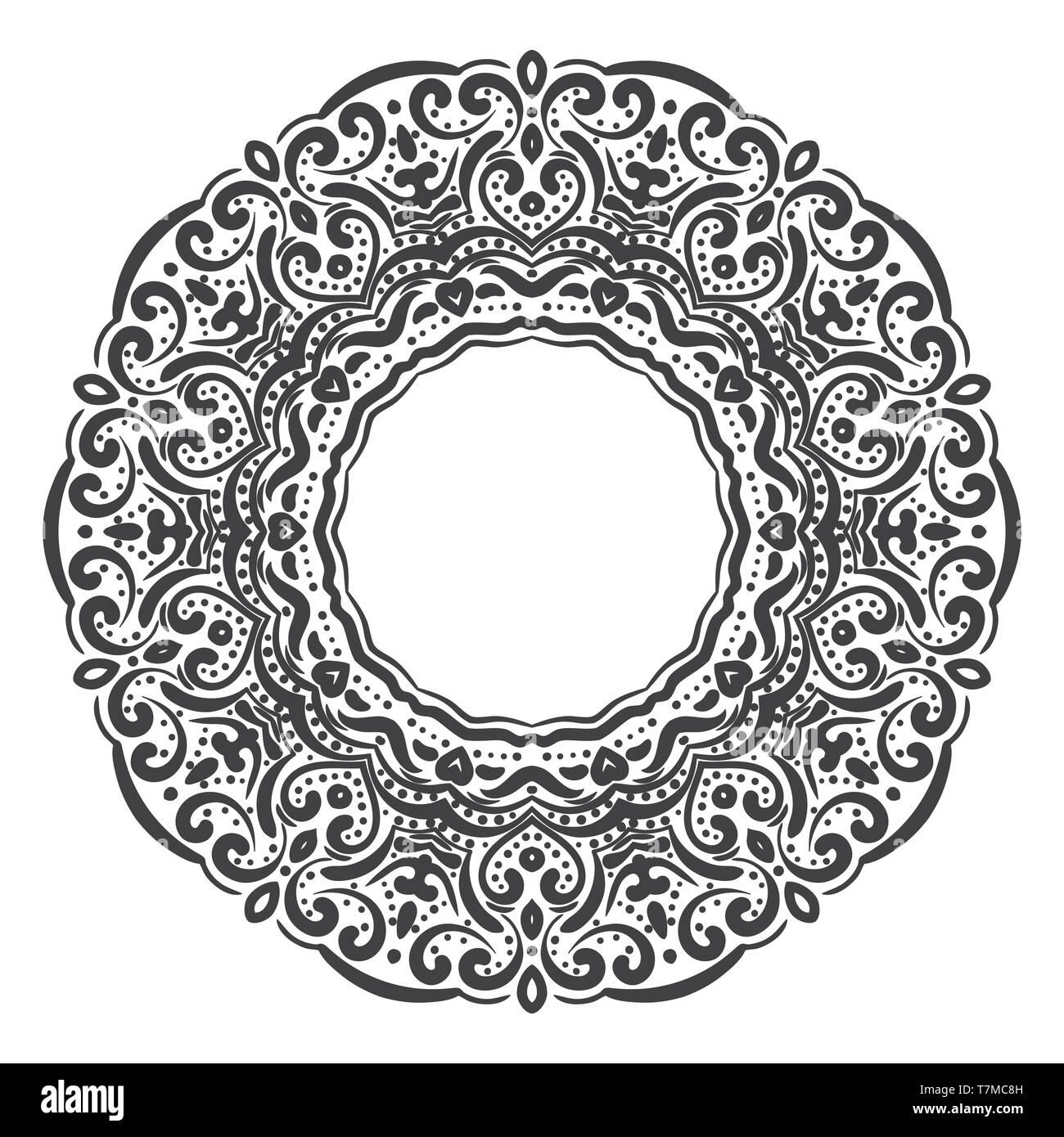 Floral frame design save Black and White Stock Photos & Images - Alamy