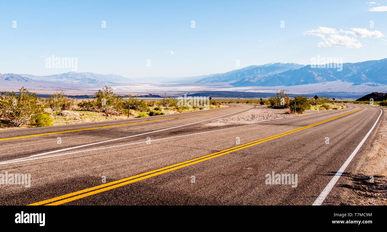 Scenic road through Death Valley National Park - travel photography ...