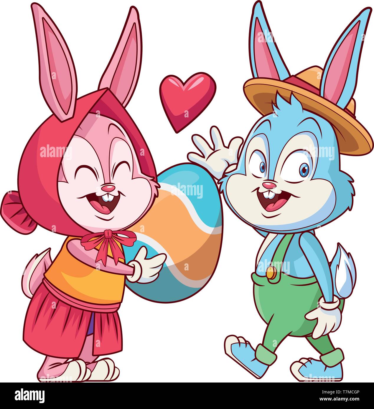Cute easter bunny happy friends Stock Vector Image & Art - Alamy
