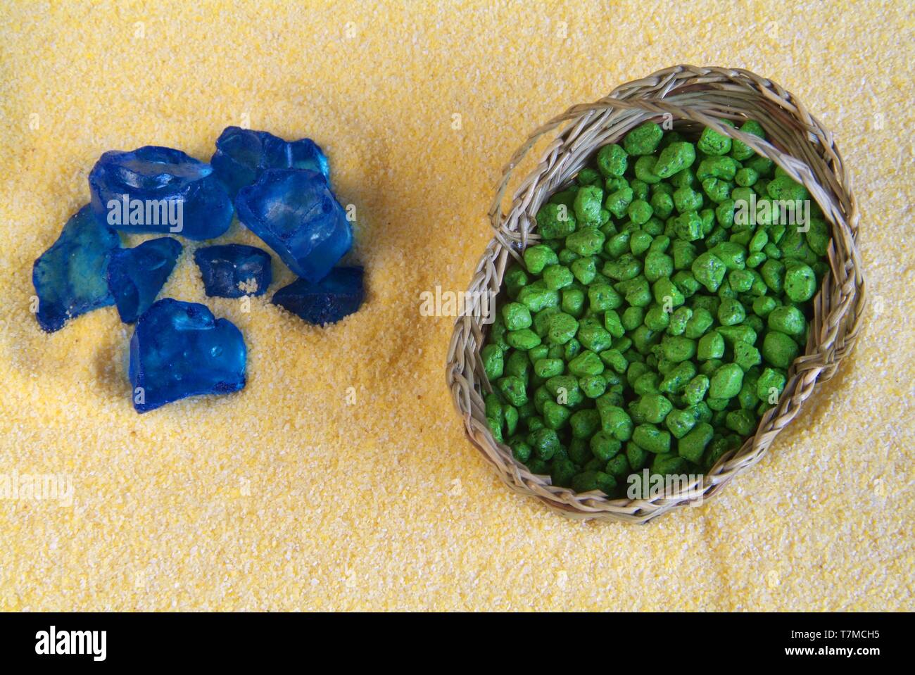 Colorful stone block wall, with colored background Stock Photo - Alamy