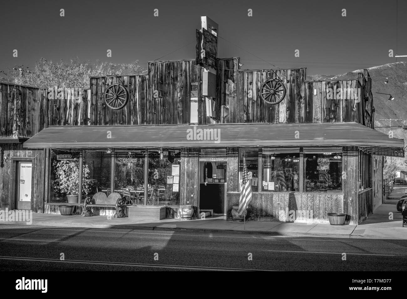 Old wooden buildings in the historic village of Lone Pine - LONE PINE ...
