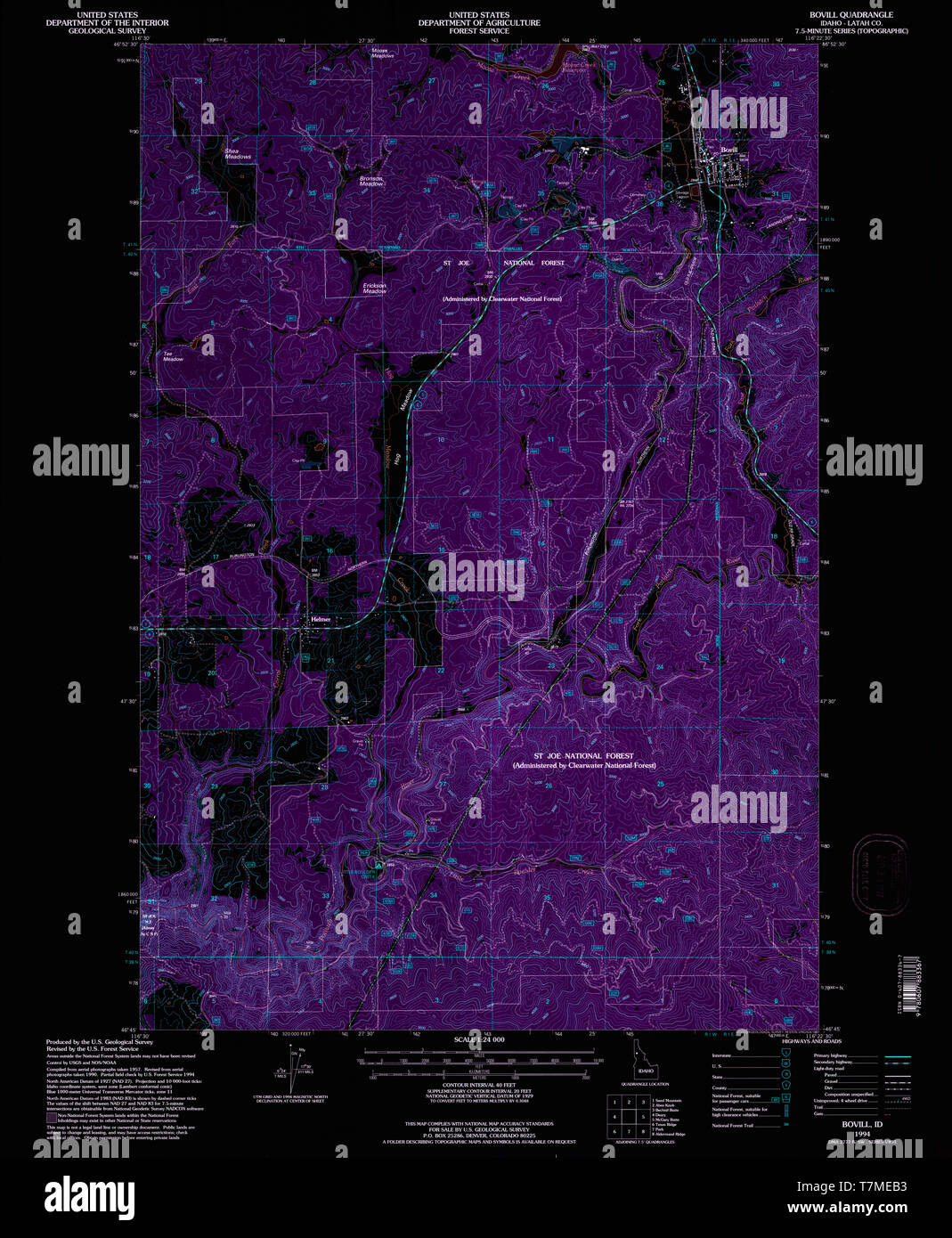 Map of bovill idaho hi-res stock photography and images - Alamy