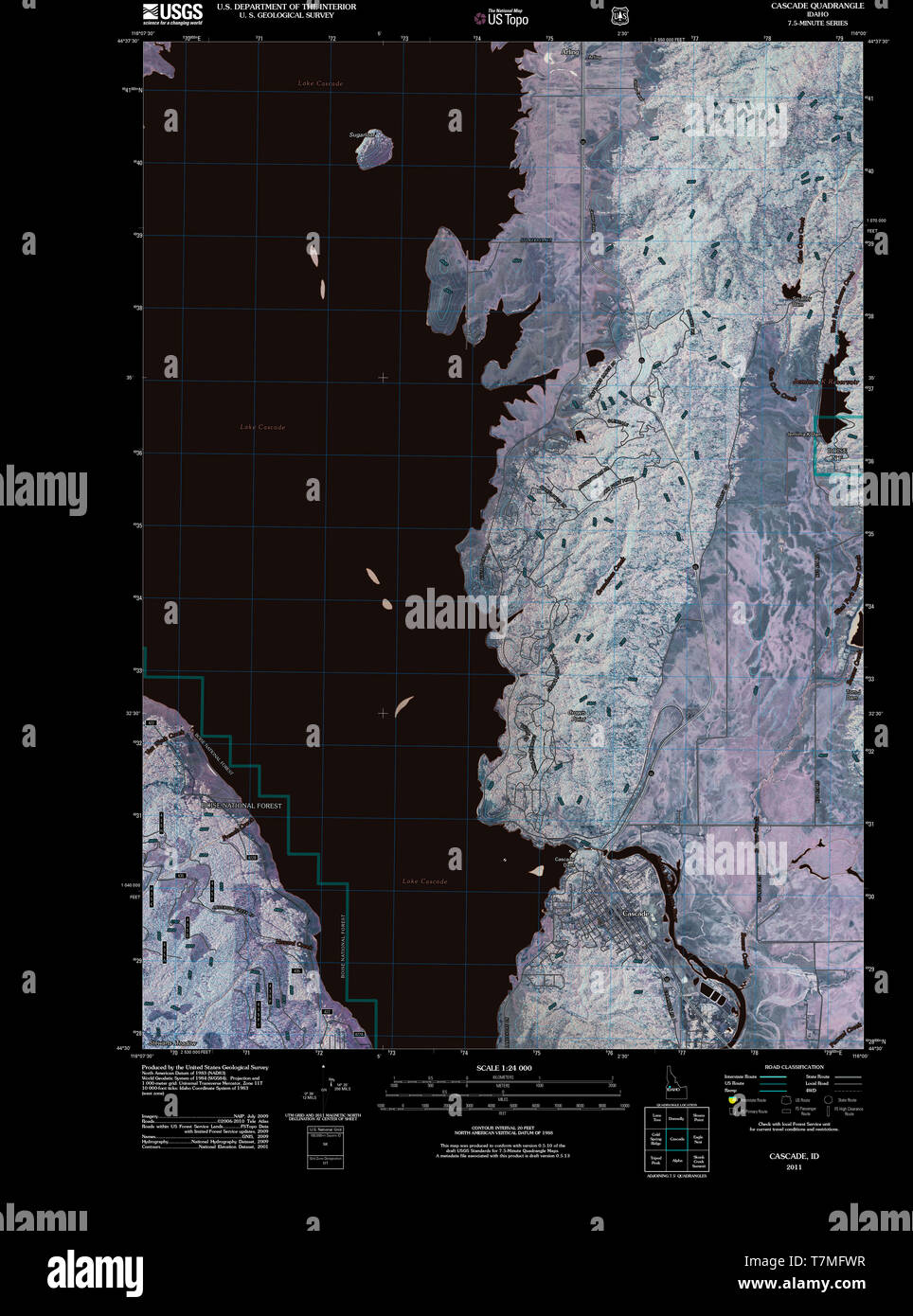 Map of cascade idaho hi-res stock photography and images - Alamy