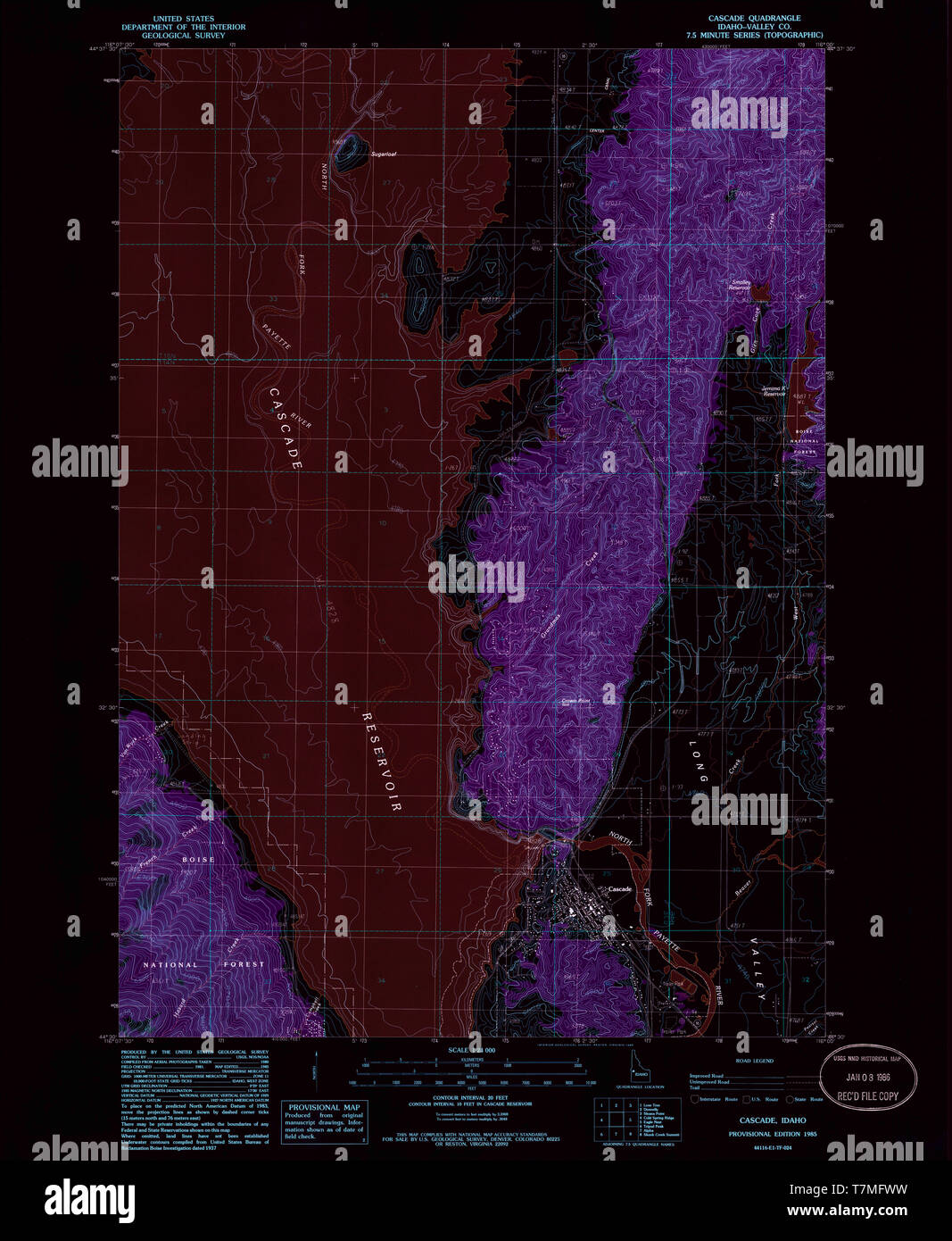 Map of cascade idaho hi-res stock photography and images - Alamy