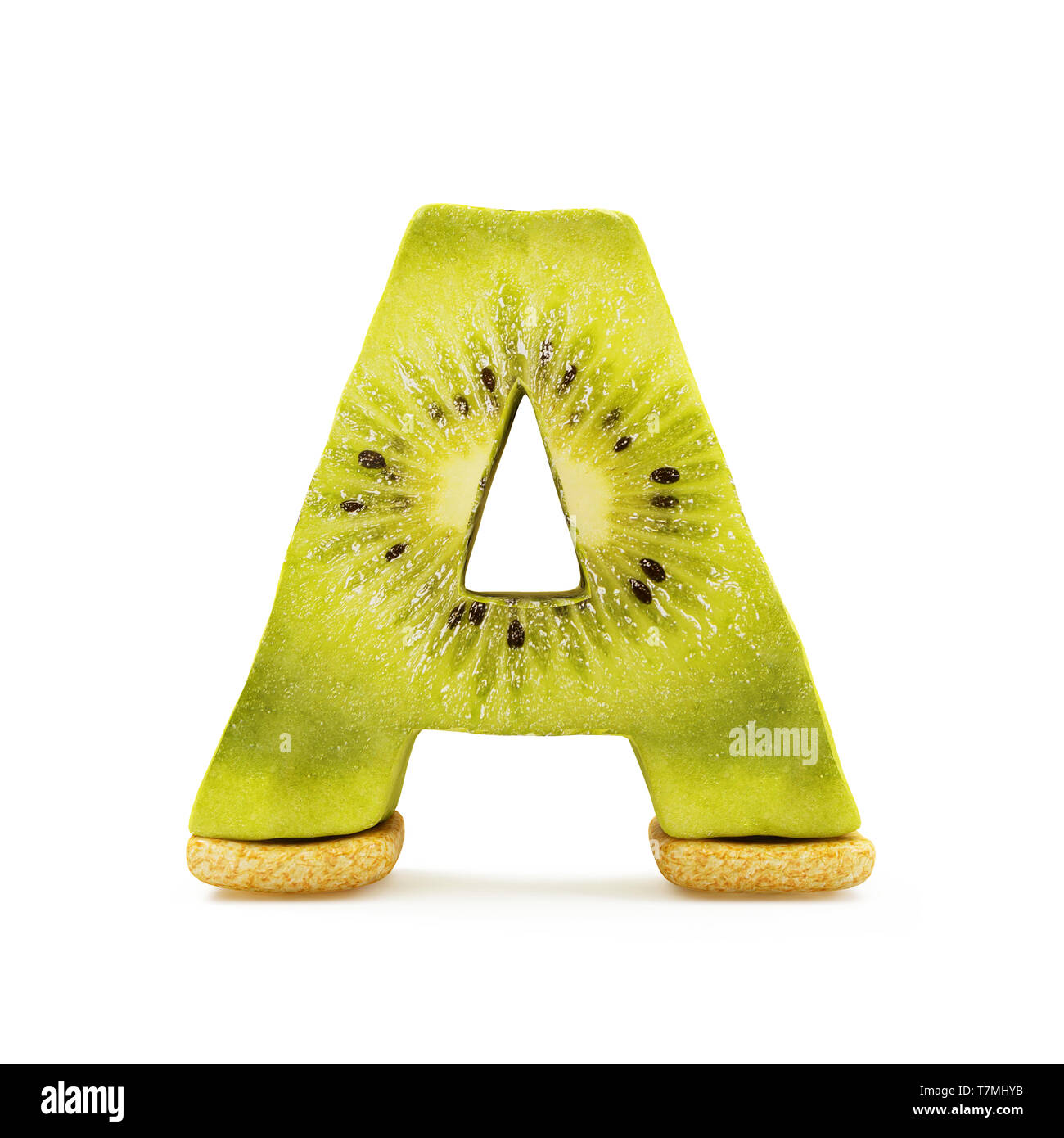Kiwi Alphabet isolated on white background (Letter A Stock Photo - Alamy