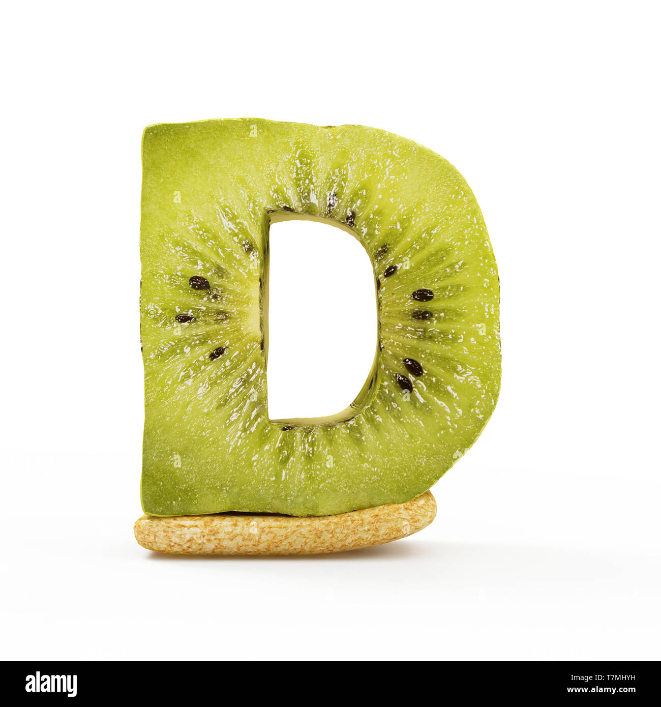 Kiwi Alphabet isolated on white background (Letter D Stock Photo - Alamy
