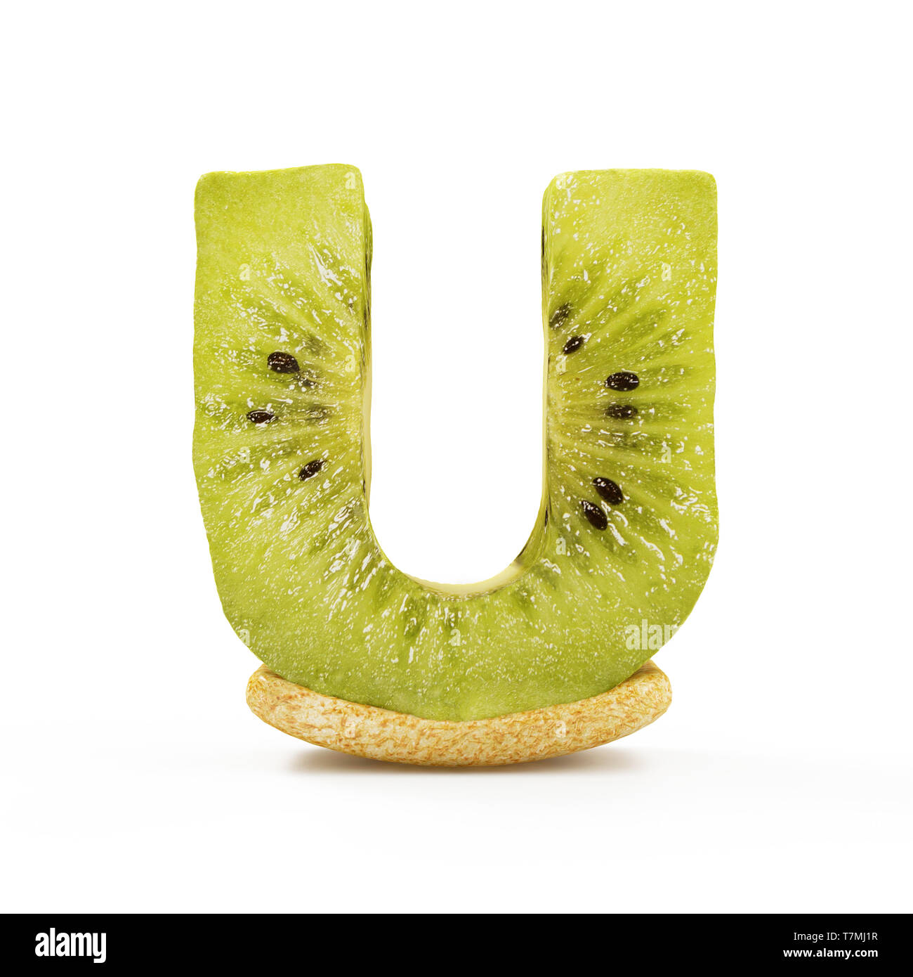 Kiwi Alphabet isolated on white background (Letter U Stock Photo - Alamy