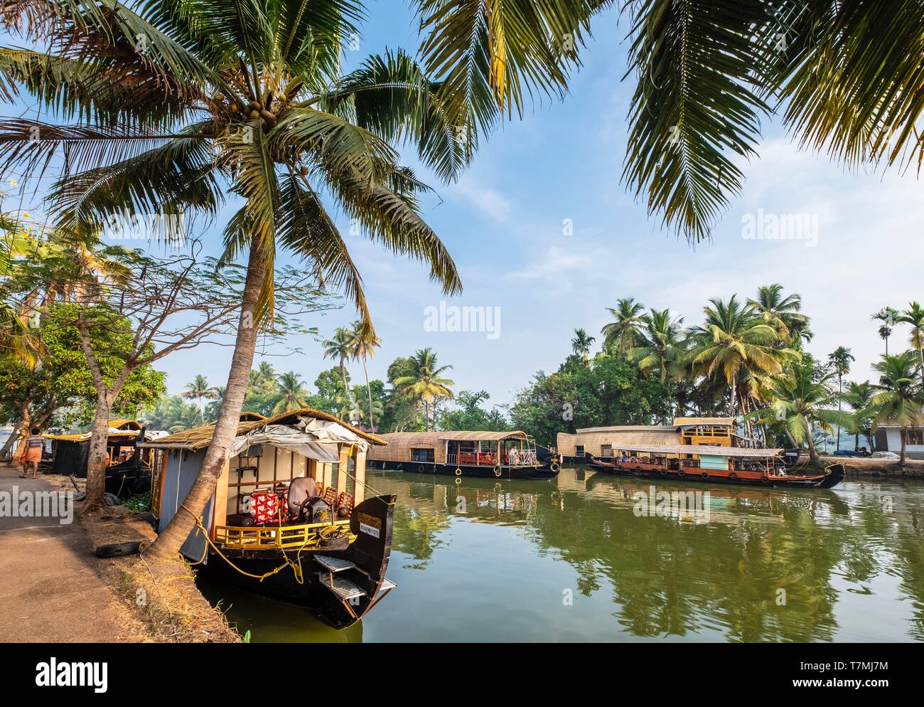 India, state of Kerala, Kumarakom, village set in the backdrop of the ...