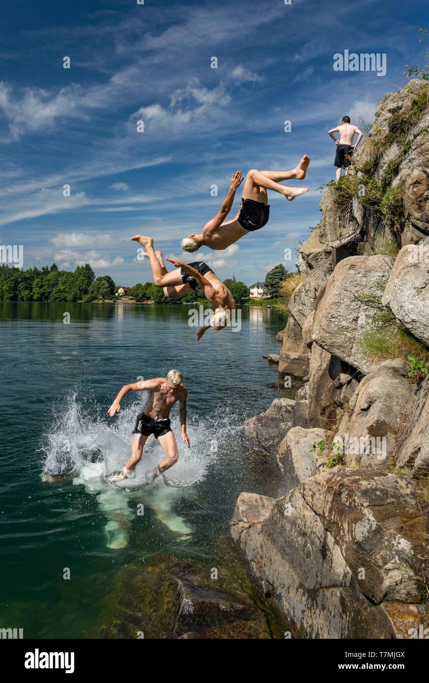 France, Puy de Dome, Charbonnieres les Vieilles, Gour de Tazenat, Maar ...