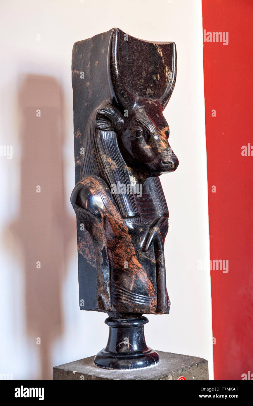 Egyptian statue of the Torso of the god bull Apis in the Vatican Museum ...
