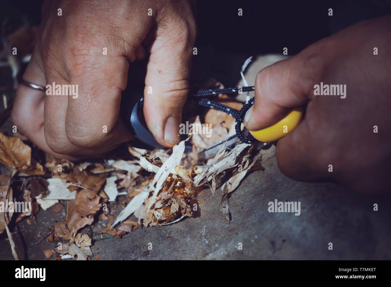 Striking flint hi-res stock photography and images - Alamy