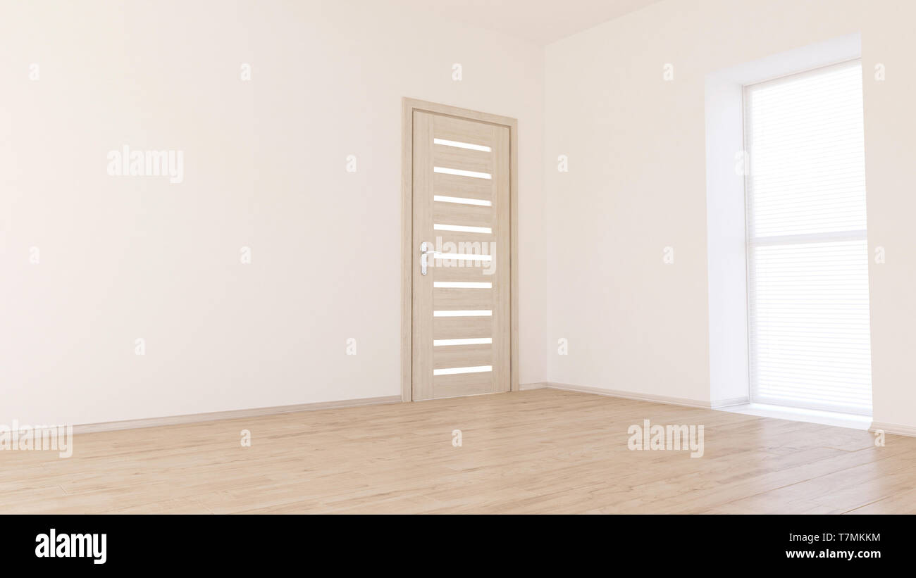 Render of 3D Contemporary Empty Room Stock Photo - Alamy