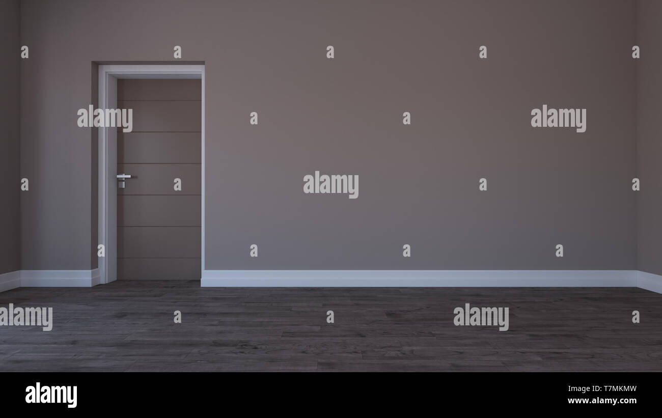 Render of 3D Contemporary Empty Room Stock Photo - Alamy