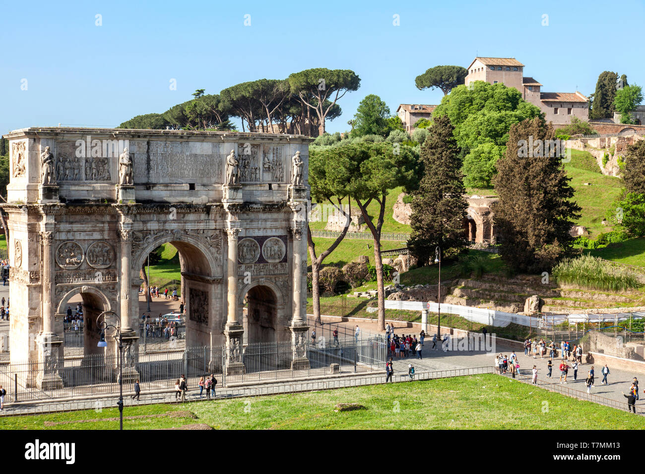 Arch of Constantine taken from the Colosseum, the largest triumphal ...