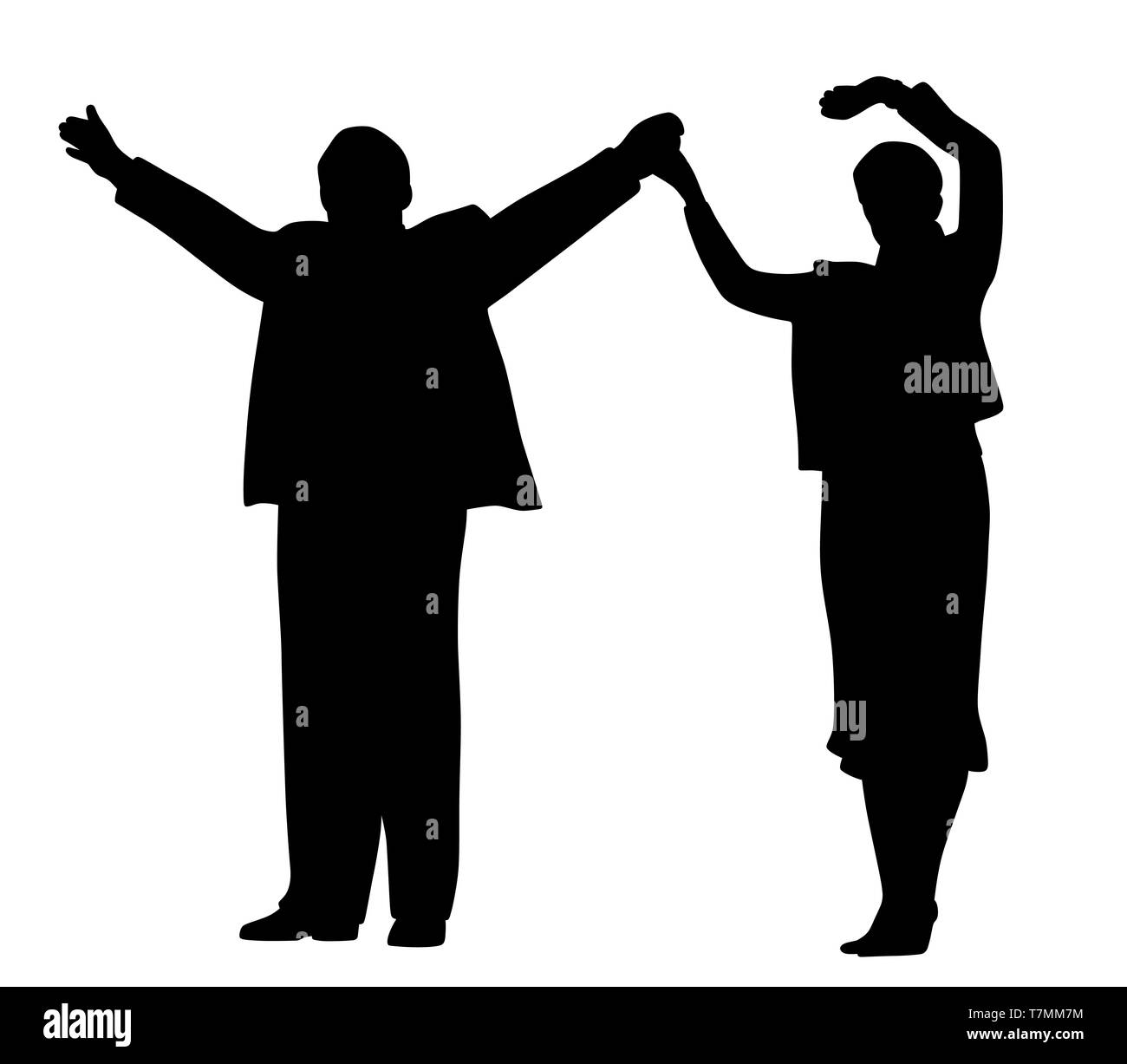 Successful business partners or leader politicians, husband and wife ...