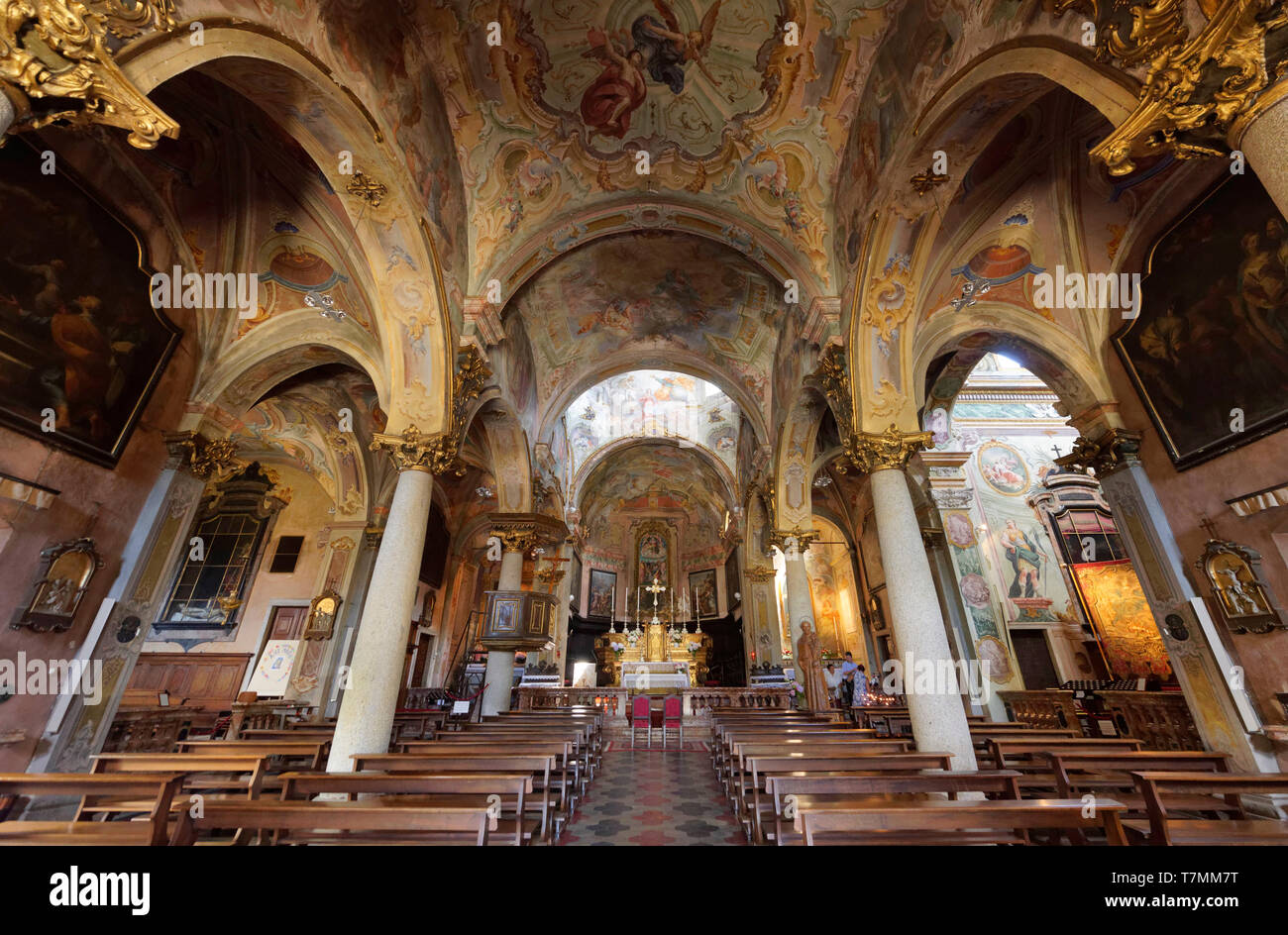 Italy, Piedmont, Orta Lake, Orta San Giulio, Santa Maria Assunta Church ...