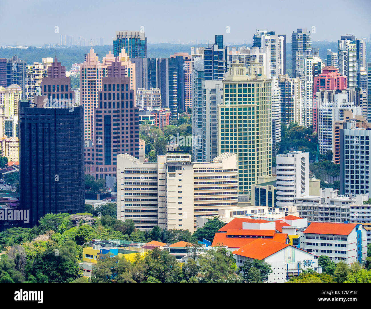 High rise residential apartment towers and skyscrapers in Singapore ...
